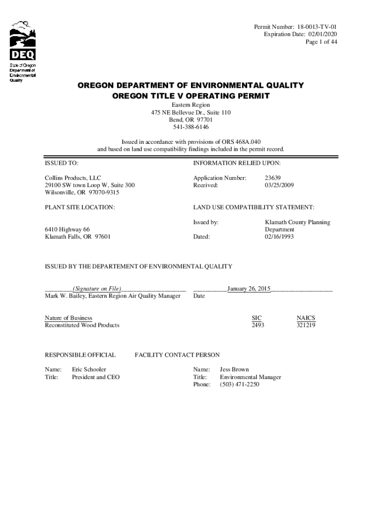Fillable Online Title V Operating Permit Reporting Requirements ...
