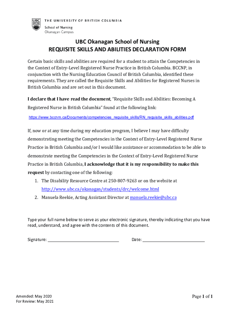 Fillable Online Requisite-Skills-and-Abilities-Declaration-Form.pdf Fax ...