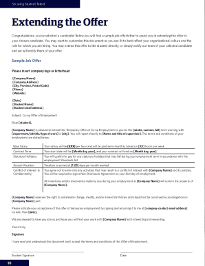 Fillable Online Extending the Offer - UBC Okanagan Co-op Fax Email ...