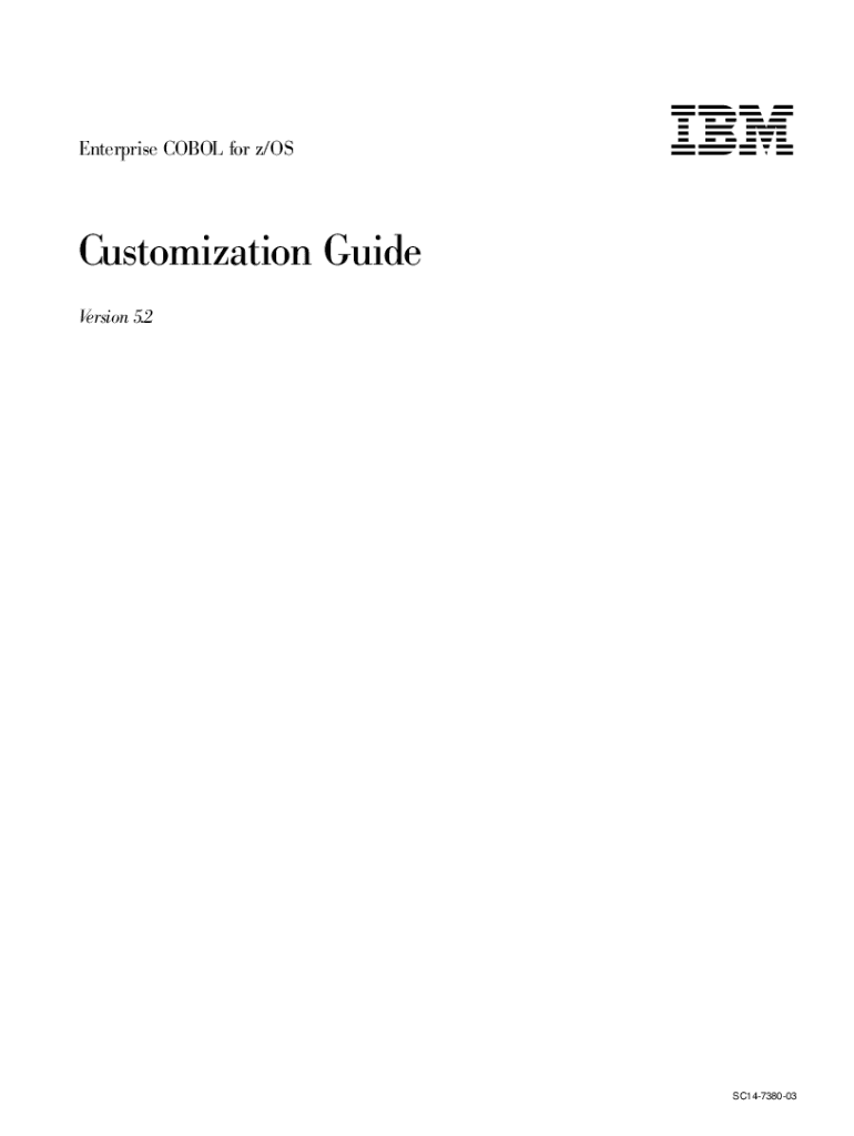 Fillable Online Ibm Enterprise Cobol For Zos Documentation Library