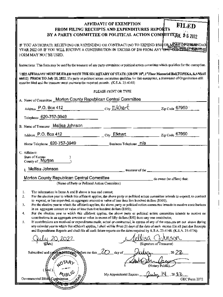 Fillable Online ethics ks Governmental Ethics Commission ELECTRONIC ...