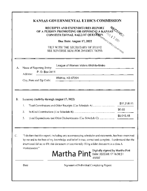 Fillable Online ethics ks Ballot Instructions - Kansas.gov Fax Email ...