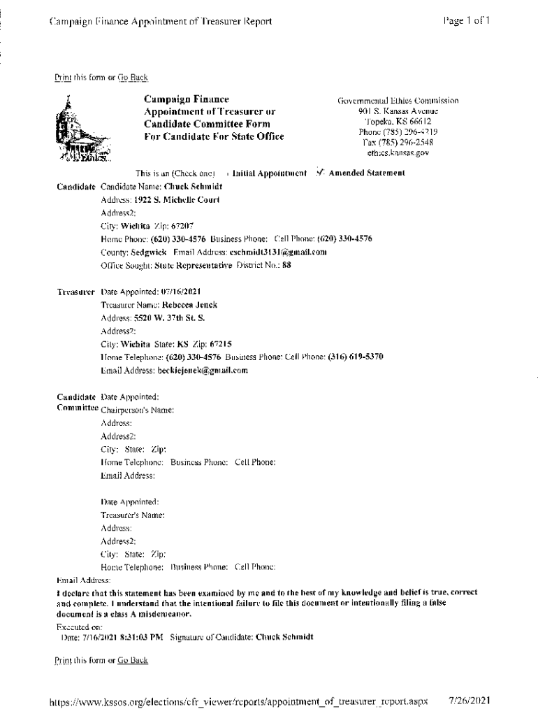 Fillable Online ethics ks Page 1 of 1 - Kansas.gov Fax Email Print ...