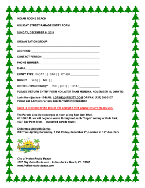 Fillable Online THOMASVILLE CHRISTMAS PARADE ENTRY FORM Fax Email Print ...