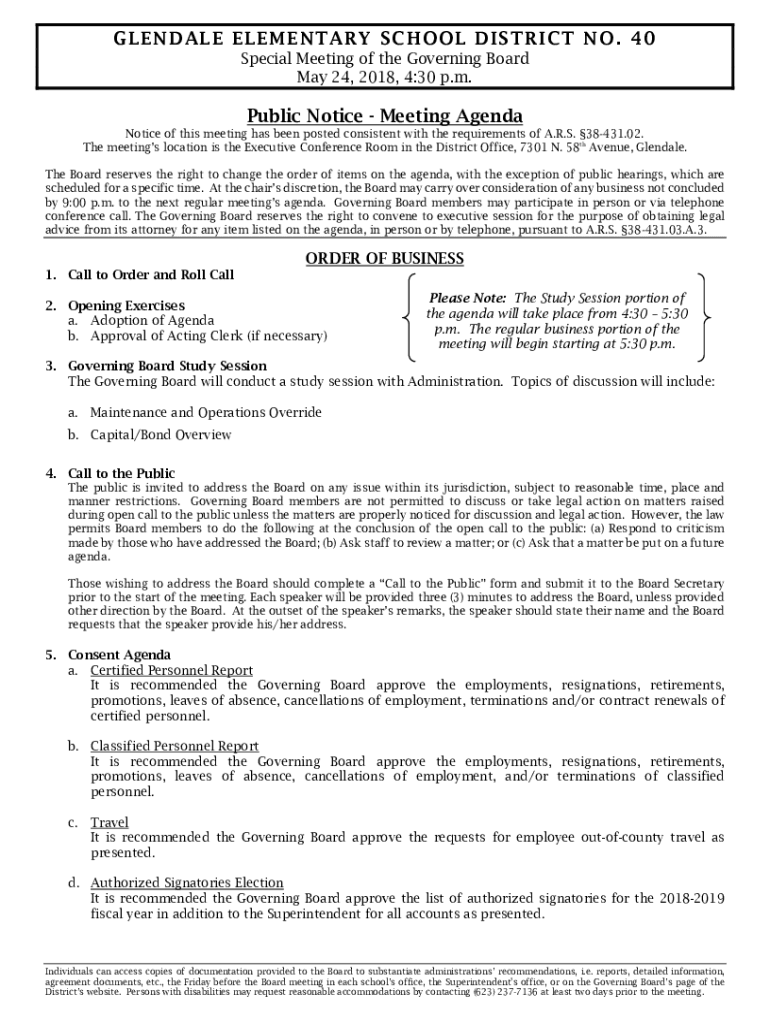 Fillable Online portals gesd40 NOTIICE OF AADJOOURRNNMMENTT - Chino ...