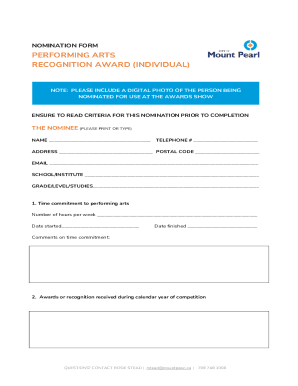 Fillable Online Tips for writing a strong Arts Award nomination letter Fax Email Print - pdfFiller