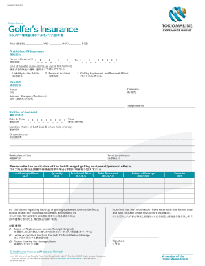 Fillable Online Golfer's Insurance Claim Form Fax Email Print - pdfFiller