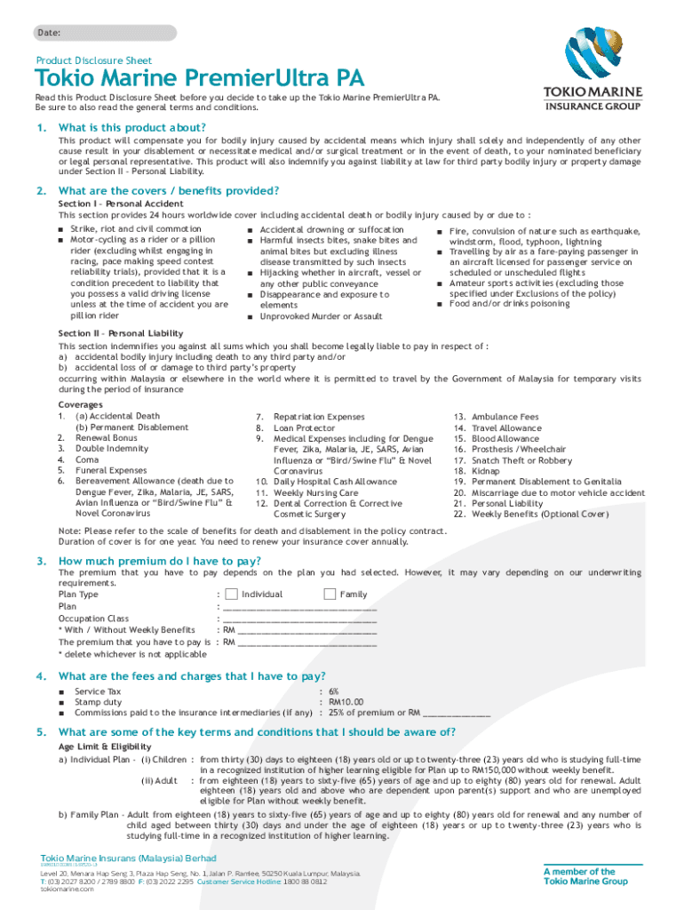 Fillable Online product disclosure sheet - Fi Life Fax Email Print ...