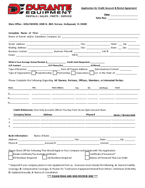 Fillable Online Credit application form - Microsoft Office templates ...