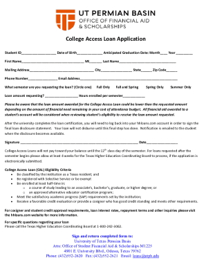 Fillable Online College Access Loan Application Fax Email Print - pdfFiller
