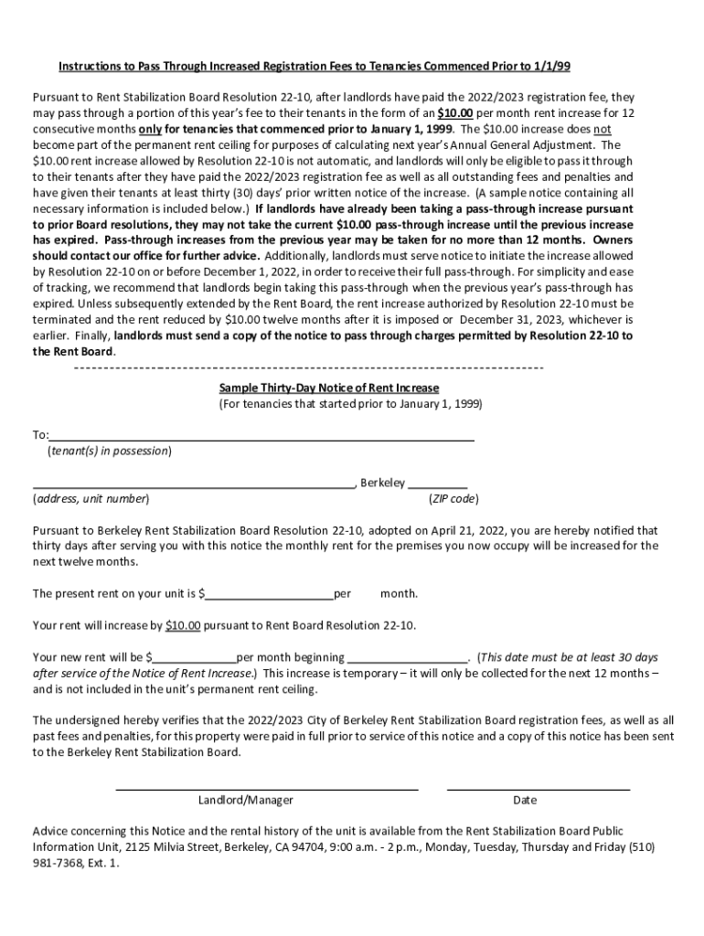 Fillable Online Pursuant to Rent Stabilization Board Resolution 22-10 ...