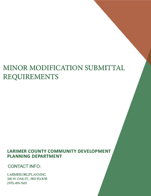 Fillable Online MINOR MODIFICATION SUBMITTAL REQUIREMENTS Fax Email ...