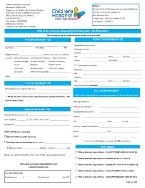 Fillable Online CPM Whole Genome Sequencing (WGS) Analysis Test ... Fax ...