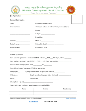 Fillable Online External Job Application Personal Information Name Fax ...
