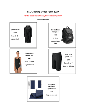 Fillable Online SSC Clothing Order Form 2019 - TeamUnify Fax Email ...
