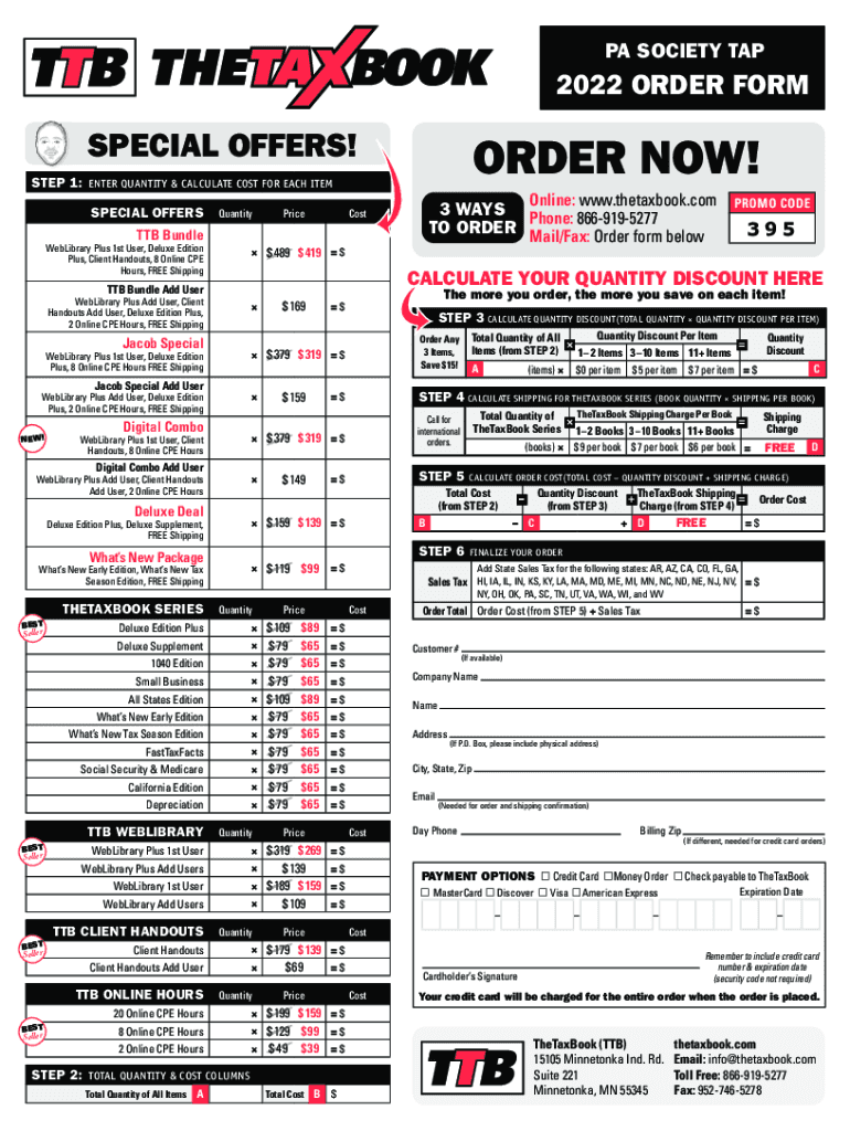 Fillable Online 395 PA Soc TAP Order Form.indd Fax Email Print - pdfFiller