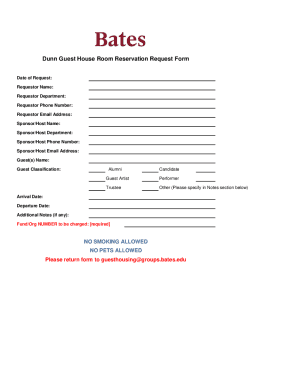 Fillable Online Dunn Guest House Room Reservation Request Form Fax ...