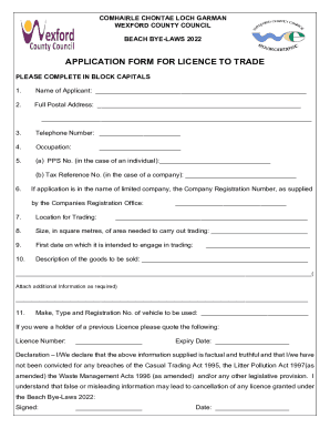 Fillable Online APPLICATION FORM FOR LICENCE TO TRADE Fax Email Print - pdfFiller