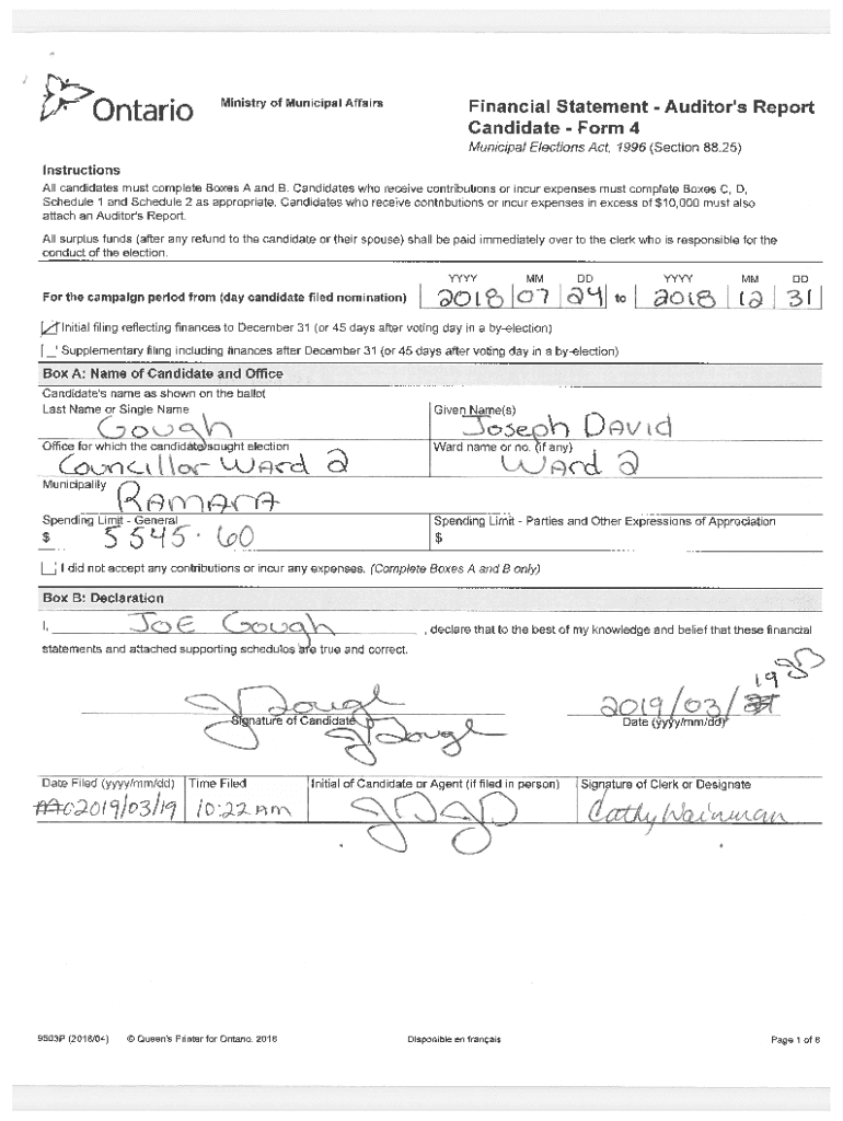 Fillable Online Financial Statement - Auditor's Report Form 4 ...