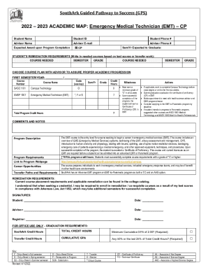 Fillable Online 2022 2023 ACADEMIC MAP: Emergency Medical Technician ...