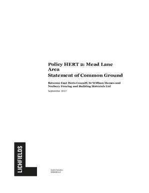 Fillable Online Policy HERT 2: Mead Lane Area Statement of Common ...