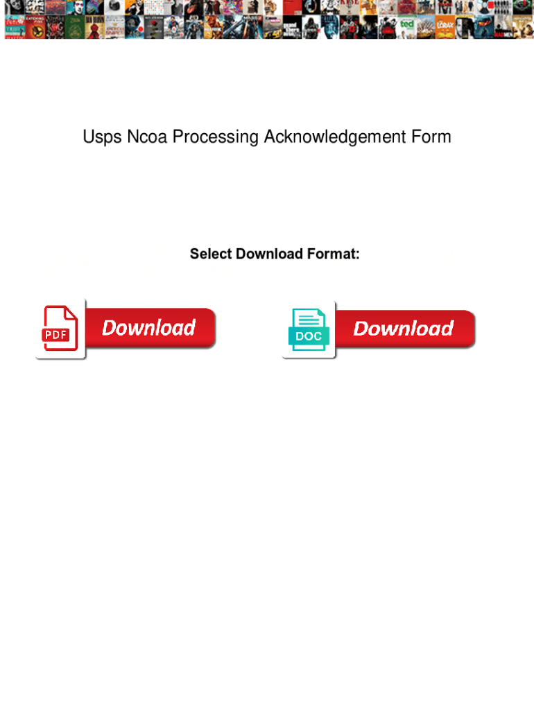 Fillable Online Usps Ncoa Processing Acknowledgement Form. Usps Ncoa ...