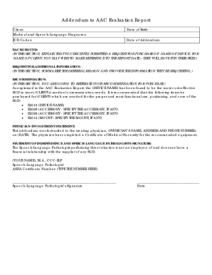 Fillable Online Addendum to AAC Evaluation Report - AAC Funding Fax ...