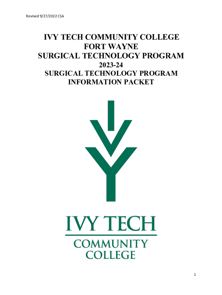 Fillable Online IVY TECH COMMUNITY COLLEGE FORT WAYNE ... Fax Email Print - pdfFiller