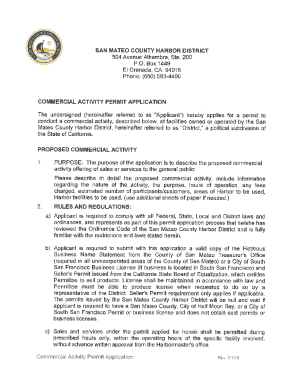 Fillable Online (650) 583-4400 COMMERCIAL ACTIVITY PERMIT APPLICATIO ...