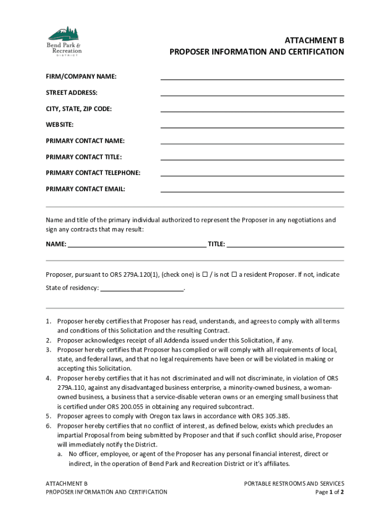Fillable Online Attachment-B-Proposer-Information.pdf Fax Email Print ...