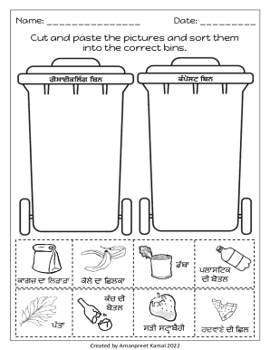 Fillable Online Cut and paste the pictures and sort them into the ...