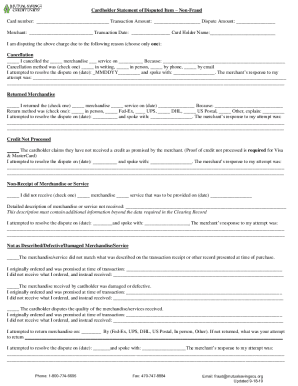 Fillable Online cardholder dispute form - Century Federal Credit Union Fax Email Print - pdfFiller