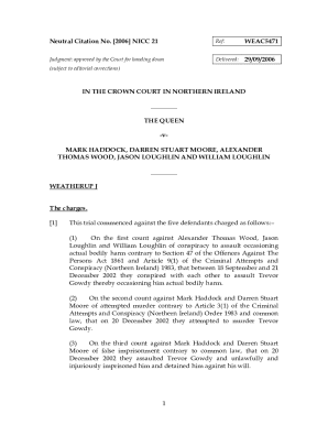 Fillable Online Summary of judgment - R v Mark Haddock and others (PDF ...