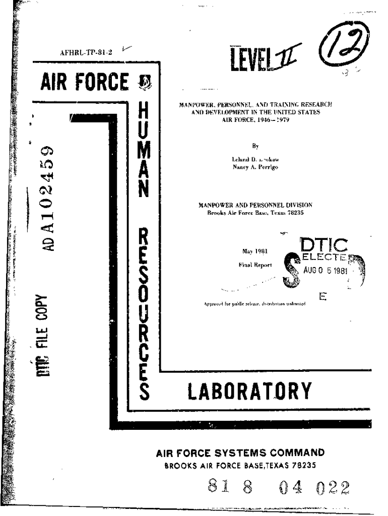 Fillable Online Brooks Air Force Base - Texas State Historical ...