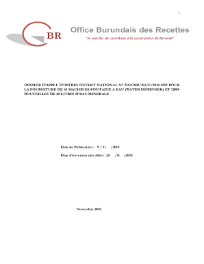 Remplissable En Ligne OBR : Fourniture des bouteilles de 20 litres d ...