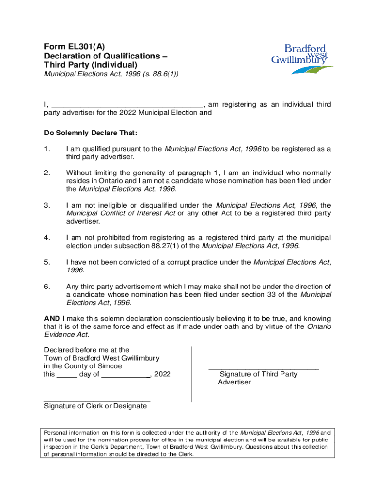 Fillable Online Form EL301(A) Fax Email Print - pdfFiller