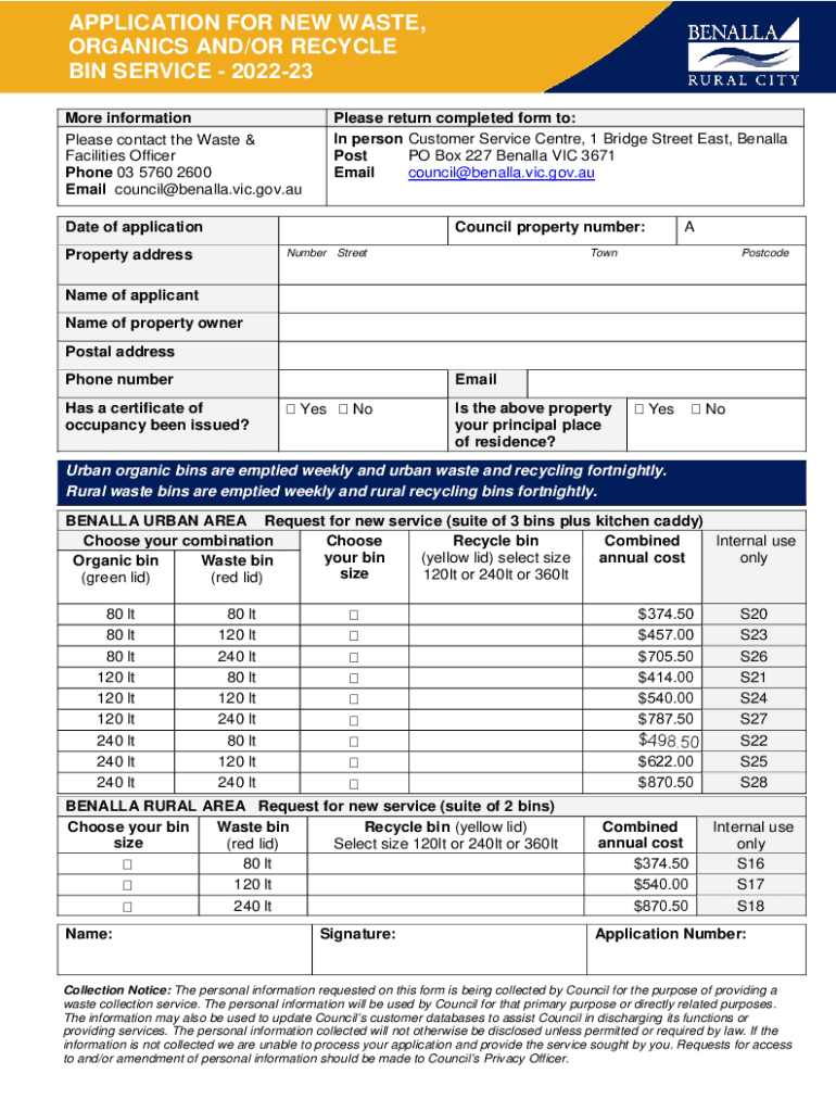 Fillable Online APPLICATION FOR NEW WASTE, ORGANICS AND/OR ... Fax Email Print - pdfFiller