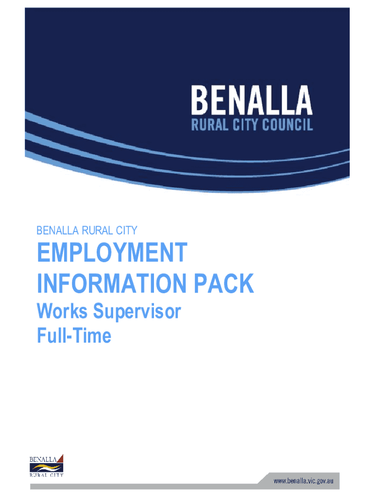 Fillable Online Works Supervisor Employment Information Pack Fax Email ...