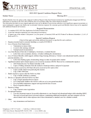 Fillable Online 2022-2023 Special Conditions Form- Dependent Fax Email Print - pdfFiller