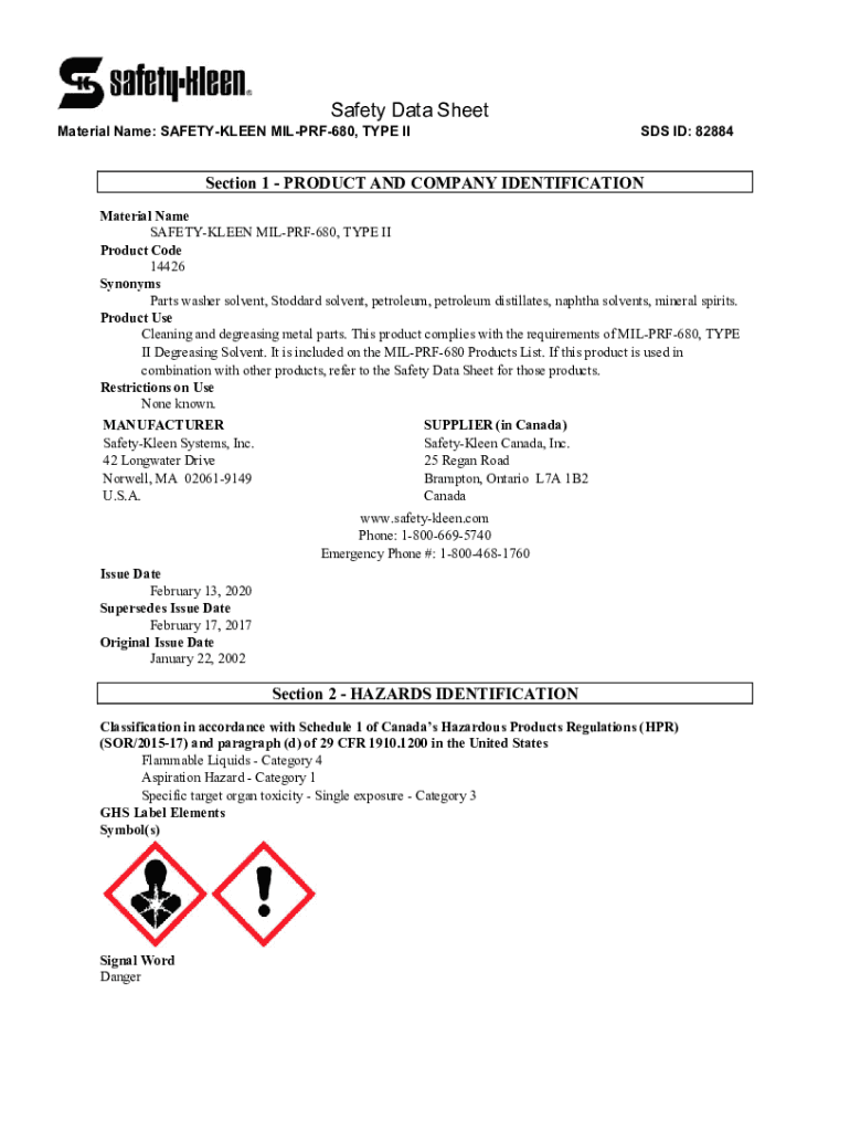 Fillable Online Safety Data Sheet MIL-PRF-680, Type II - mach-dynamics ...
