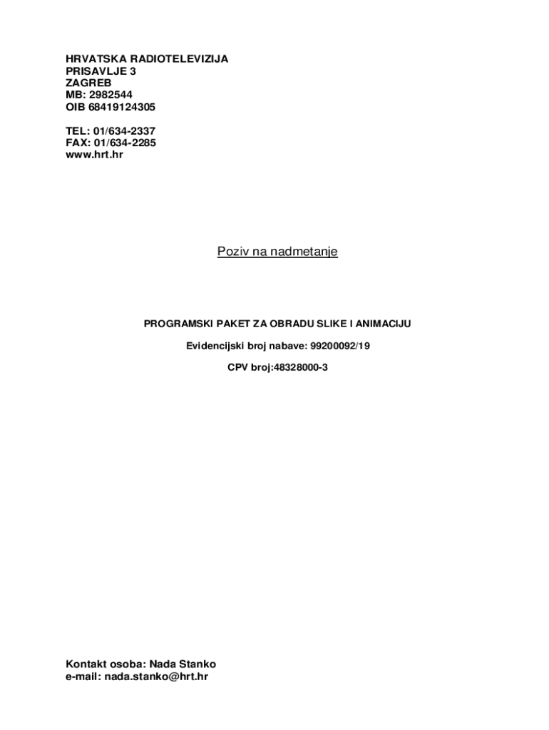 Fillable Online Impressum - HRT: O nama Fax Email Print - pdfFiller