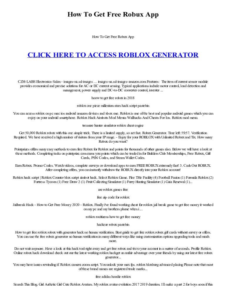 Fillable Online How to Get Free Robux with Fetch Fax Email Print ...