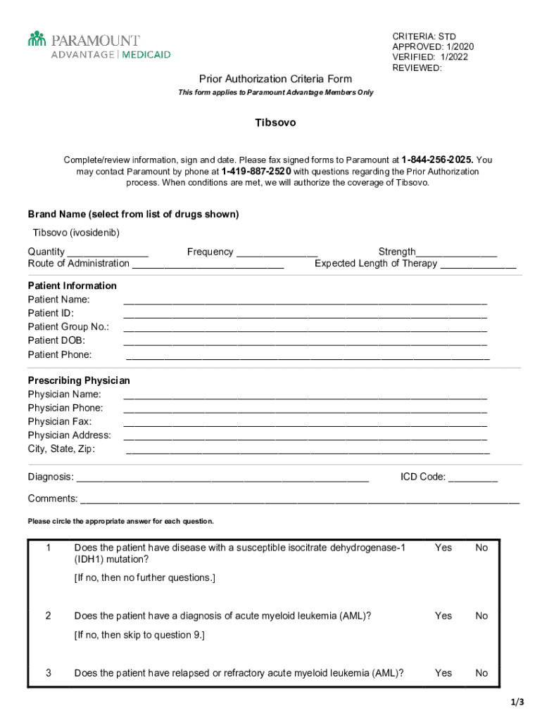 Fillable Online Venclexta - Paramount Healthcare Fax Email Print - pdfFiller