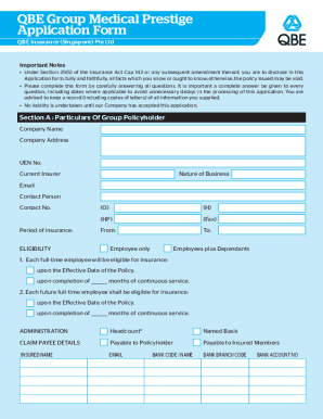 Fillable Online QBE Group Medical Prestige Fax Email Print - pdfFiller