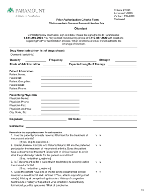 Fillable Online Prior Authorization Criteria Form Olumiant Fax Email ...