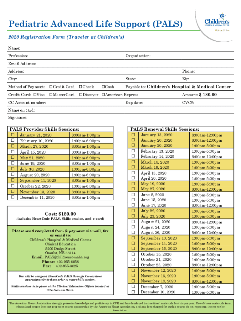 Fillable Online Education & TrainingPediatric Advanced Life Support ...