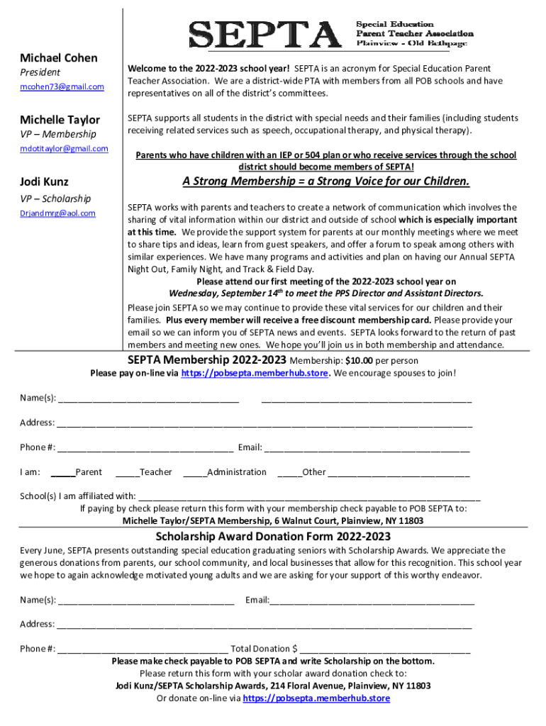 Fillable Online SEPTA Membership Letter Fax Email Print - pdfFiller