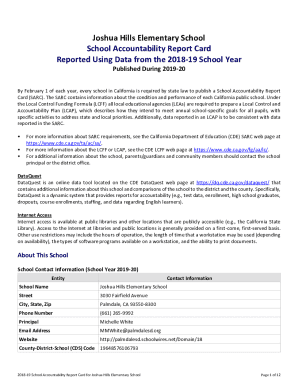Fillable Online 2020-21 School Accountability Report Card - Torrey ...