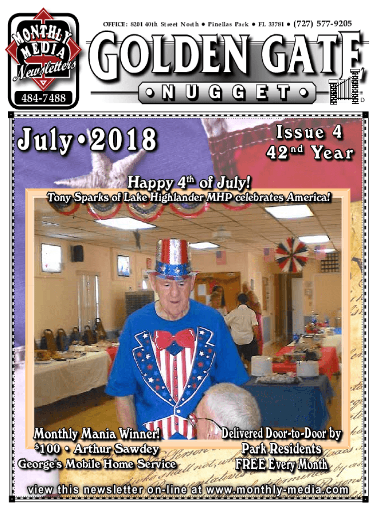 Fillable Online Tony Sparks of Lake Highlander MHP celebrates America ...