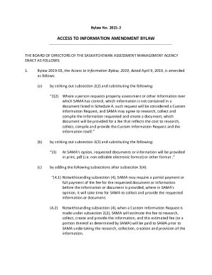 Fillable Online ACCESS TO INFORMATION AMENDMENT BYLAW Fax Email Print ...